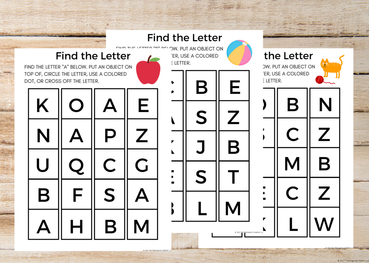 ABC Letter Recognition Worksheets – The Pragmatic Parent