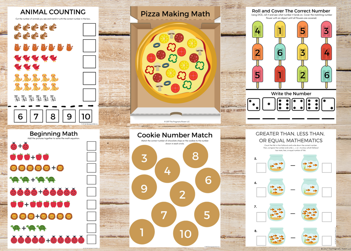 Numbers & Counting BUNDLE (45 Worksheets) – The Pragmatic Parent