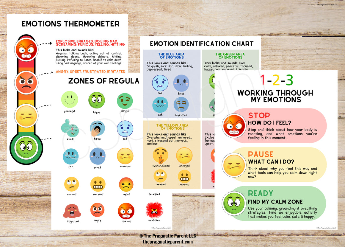 Emotions Identification Posters (4 Pack) – The Pragmatic Parent