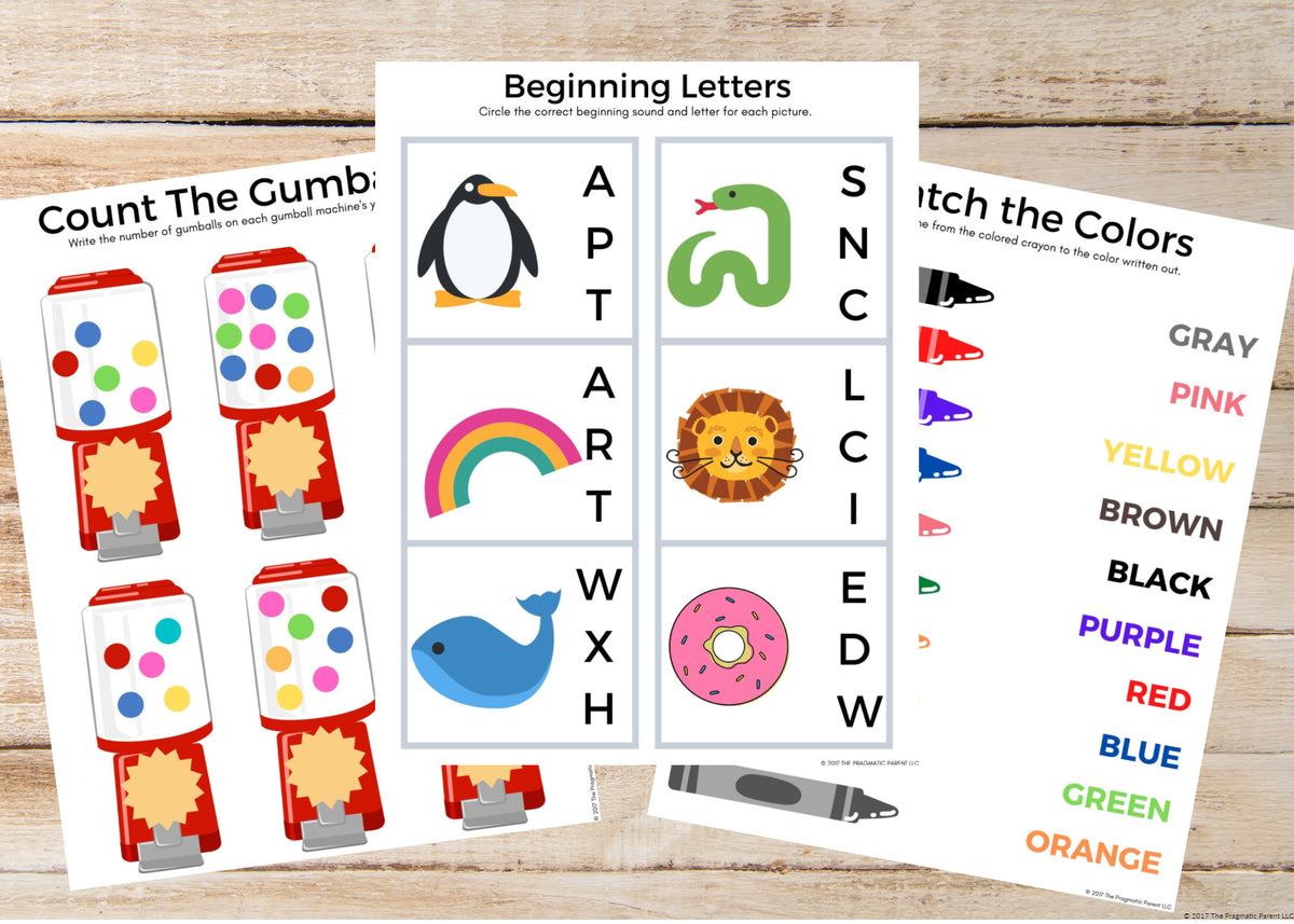 PreK/Kindergarten Learning BUNDLE (79 Worksheets) – The Pragmatic Parent
