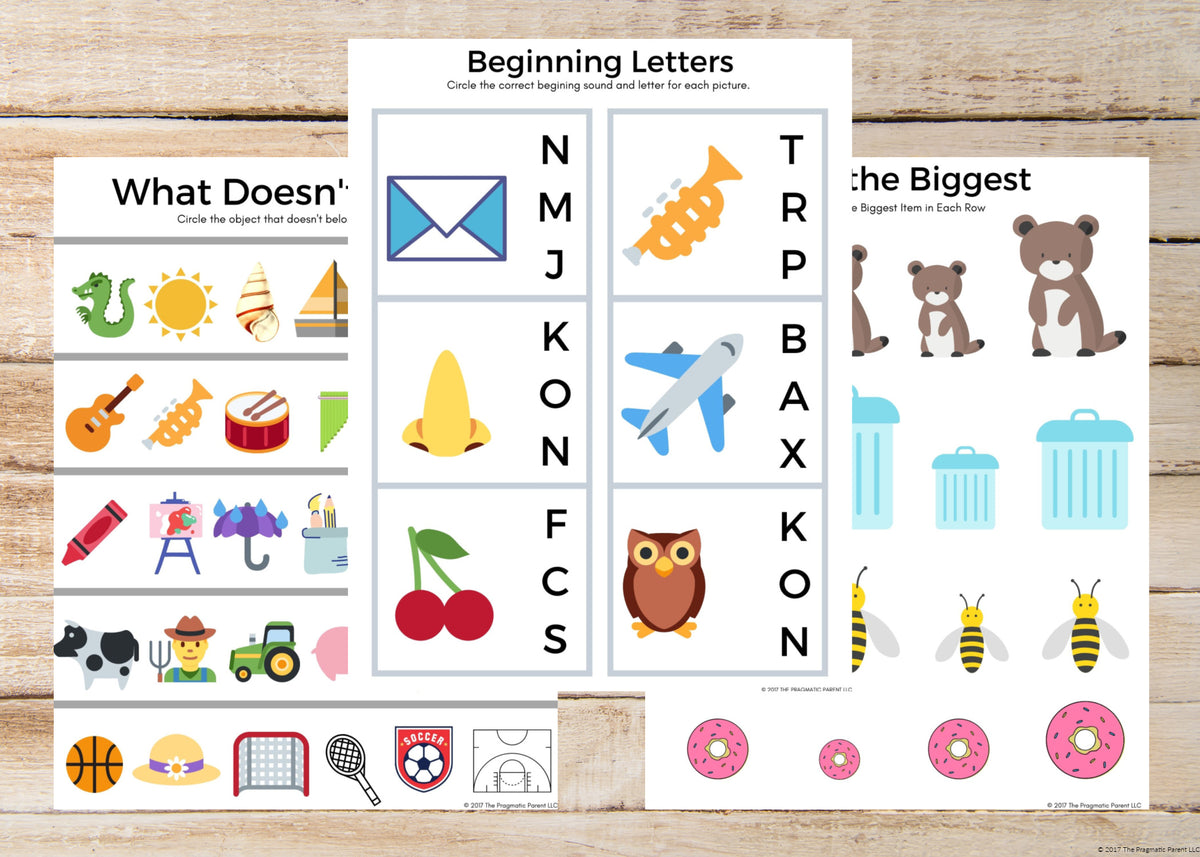 PreK/Kindergarten Learning BUNDLE (79 Worksheets) – The Pragmatic Parent