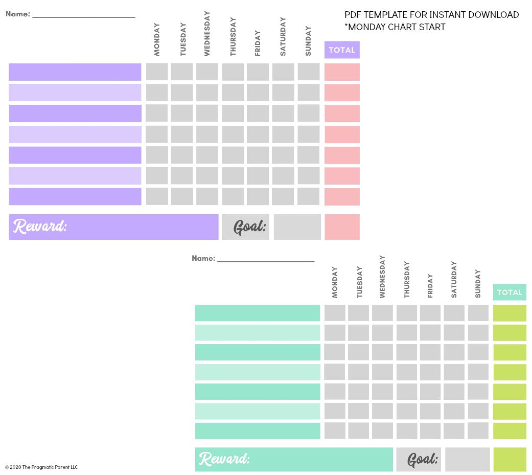 Kid's Reward & Allowance Charts Pack – The Pragmatic Parent