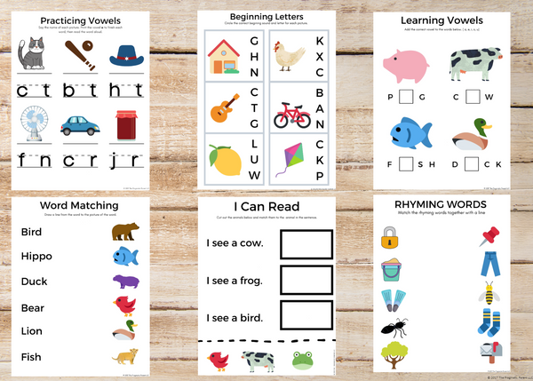ABCs / Phonics / Rhyming BUNDLE (45 Worksheets) – The Pragmatic Parent